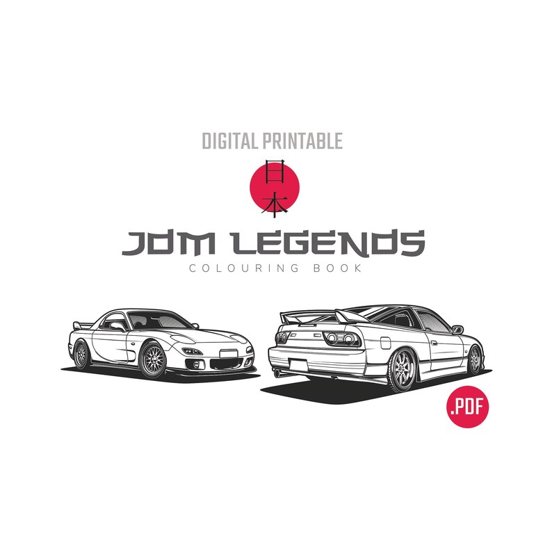 JDM LEGENDS Ultimate JDM Car Colouring Pages (digital Printable) - Etsy
