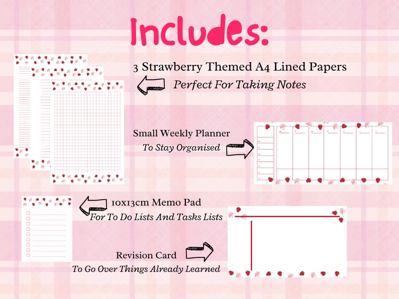 Printable Strawberry Themed Study Bundle Strawberry - Etsy