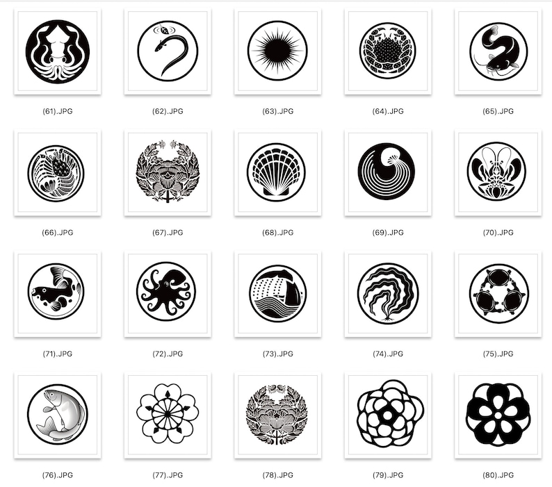 87 Japanese Pattern Motif Bundle Set|oriental Elements|decorative ...