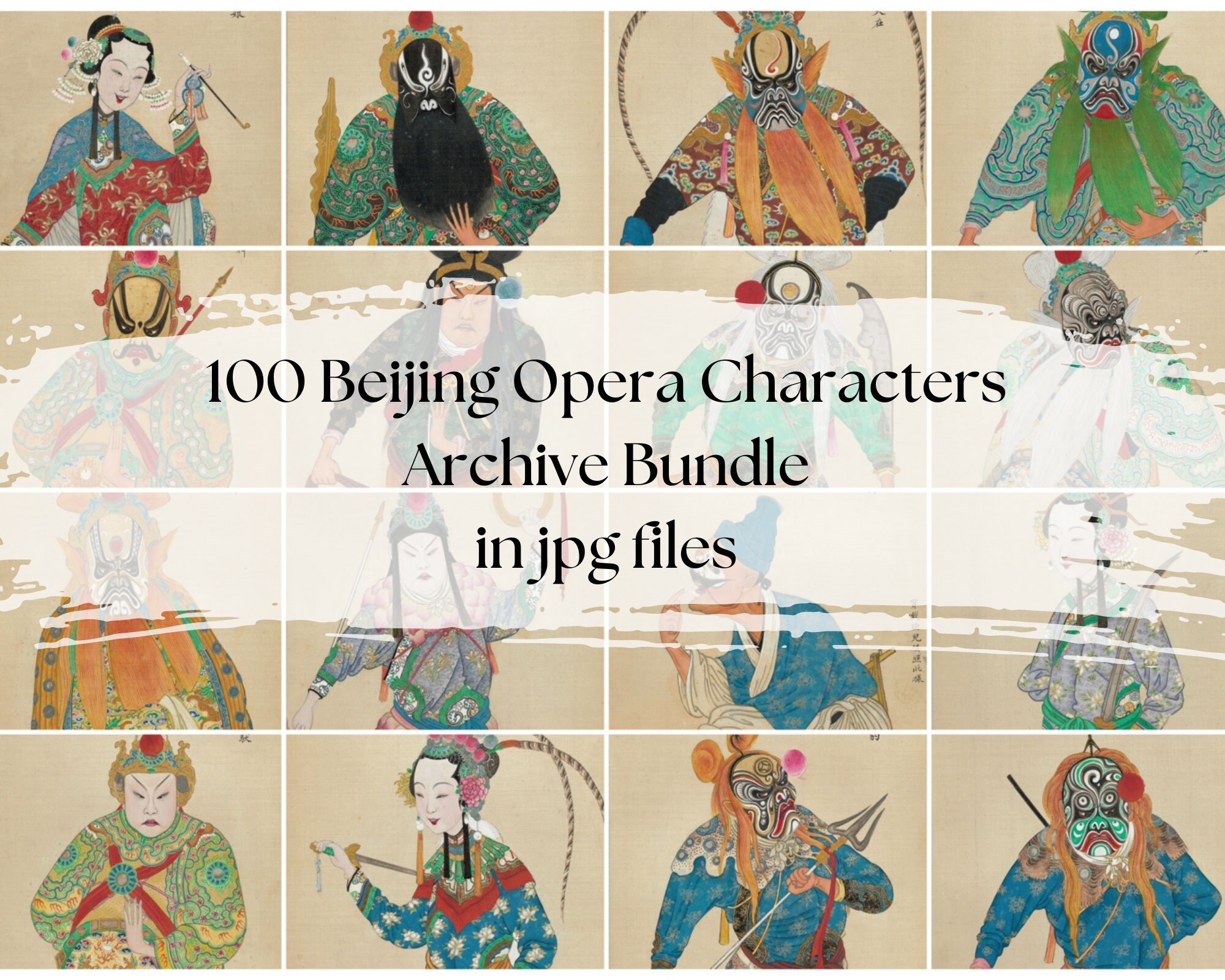 100 Beijing Opera Characters Archive Bundle|ancient China Archive ...