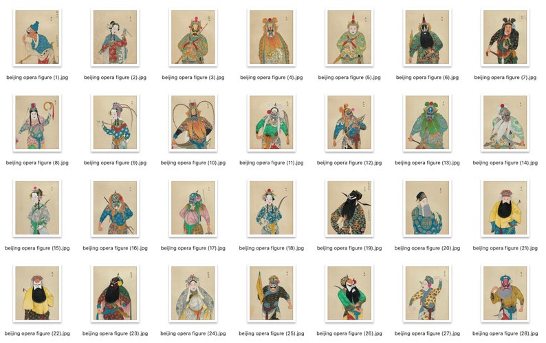 100 Beijing Opera Characters Archive Bundle|ancient China Archive ...