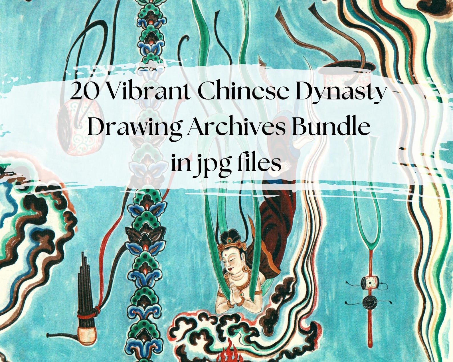 20 Vibrant Chinese Drawing Archives Bundle|ancient China Archive ...