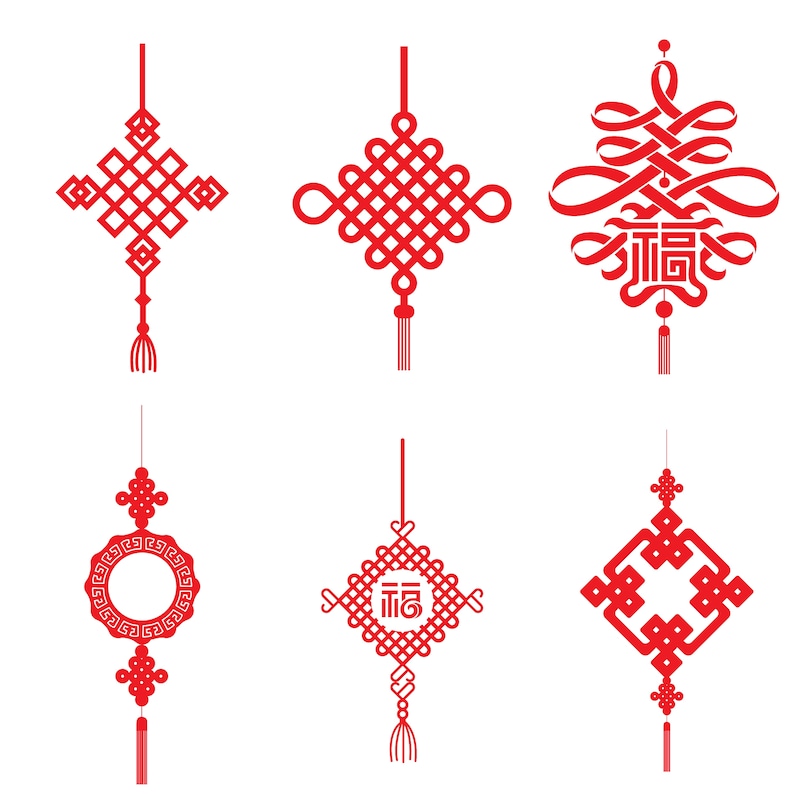 18 Chinese Knot Clipart Bundle Set | Oriental Elements | Decorative ...