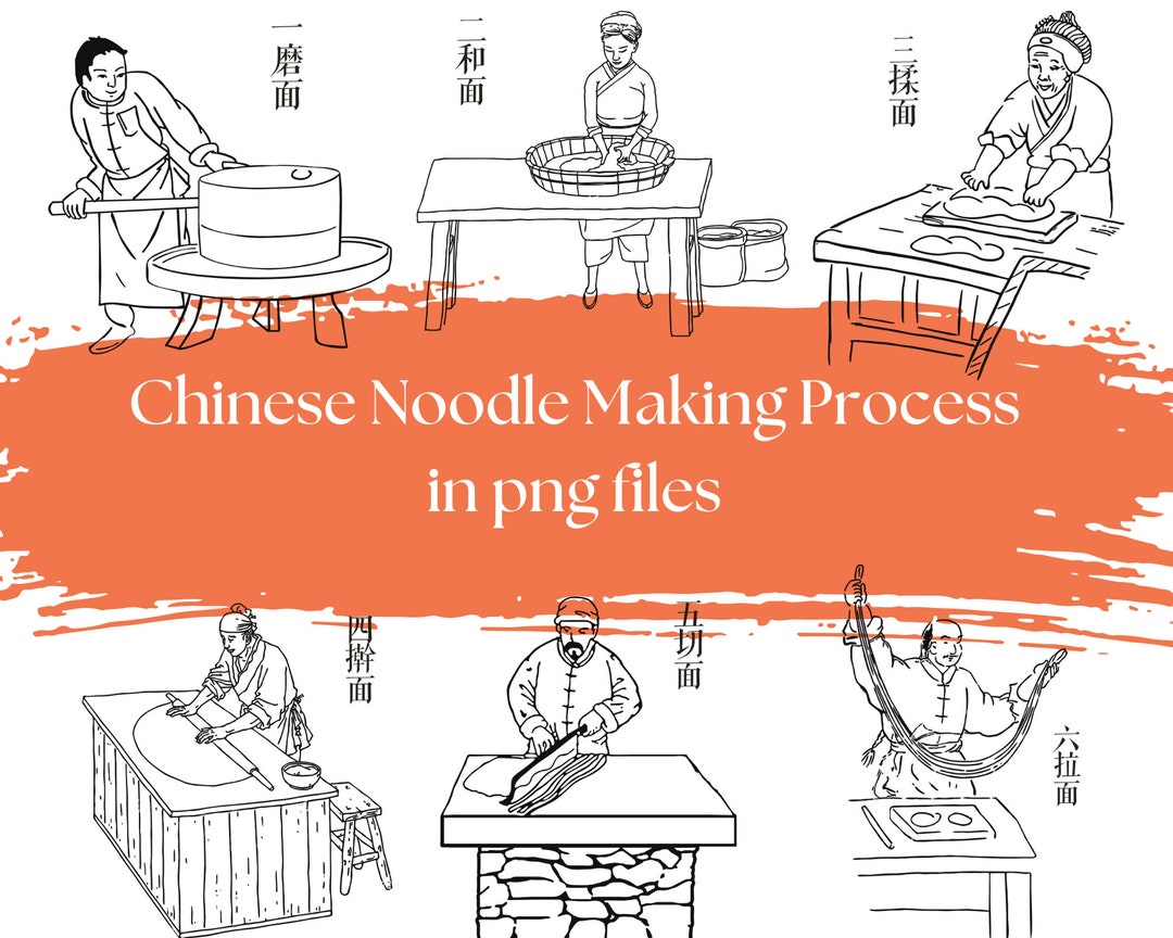 Chinese Noodle Making Process Bundle|noodle Making Stey by Step Png ...