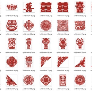 212 Chinese Celebration Clipart Bundle|chinese Wedding Decoration ...