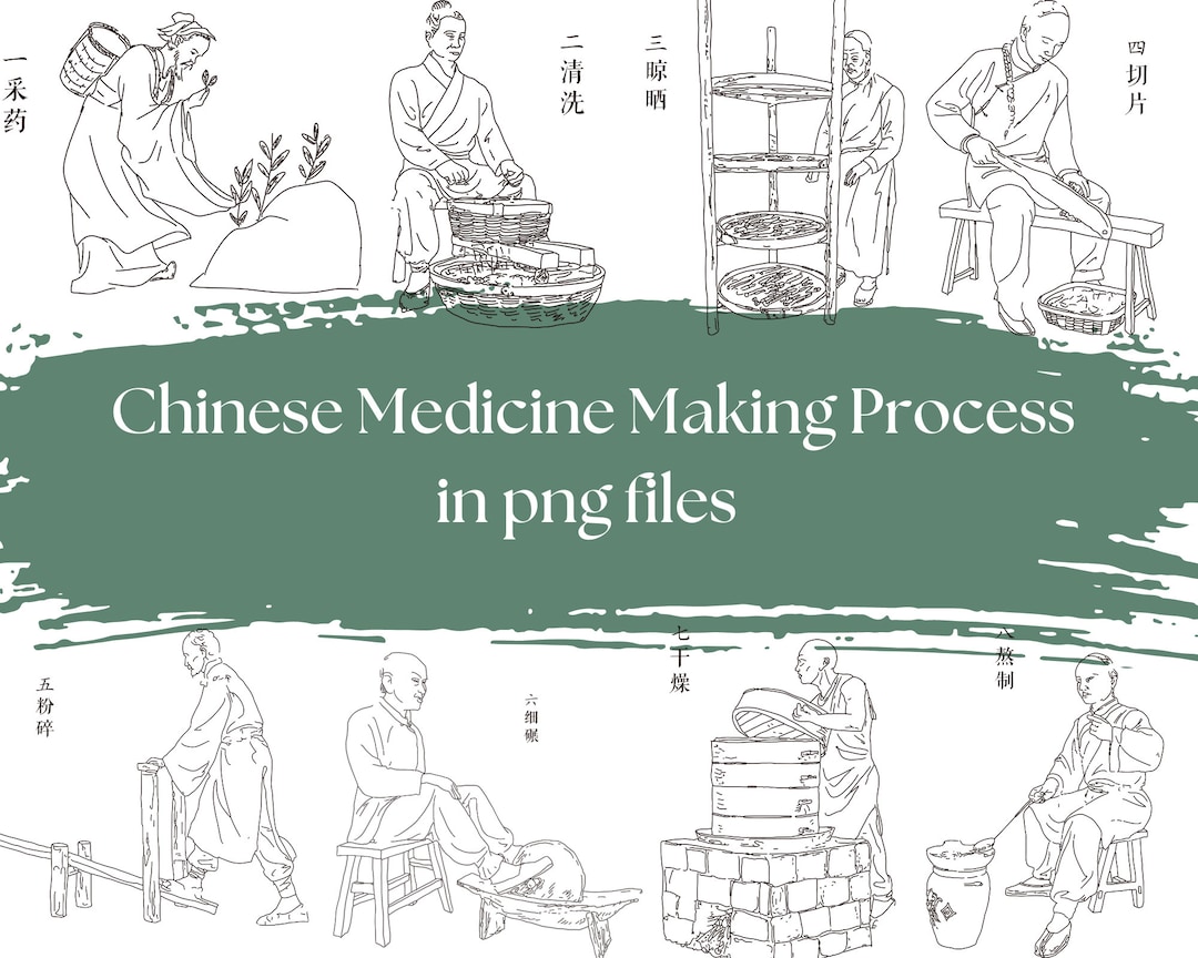 Chinese Medicine Making Process Bundle|herbal Medicine Png|chinese ...