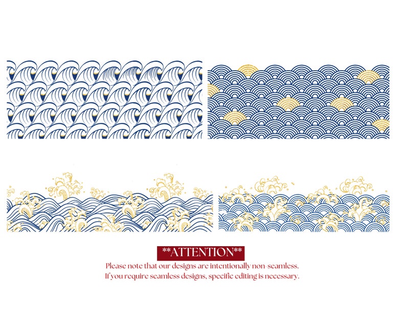 20 Japanese Style Wave Clipart Bundle| Gold-plated Design|japanese Art ...