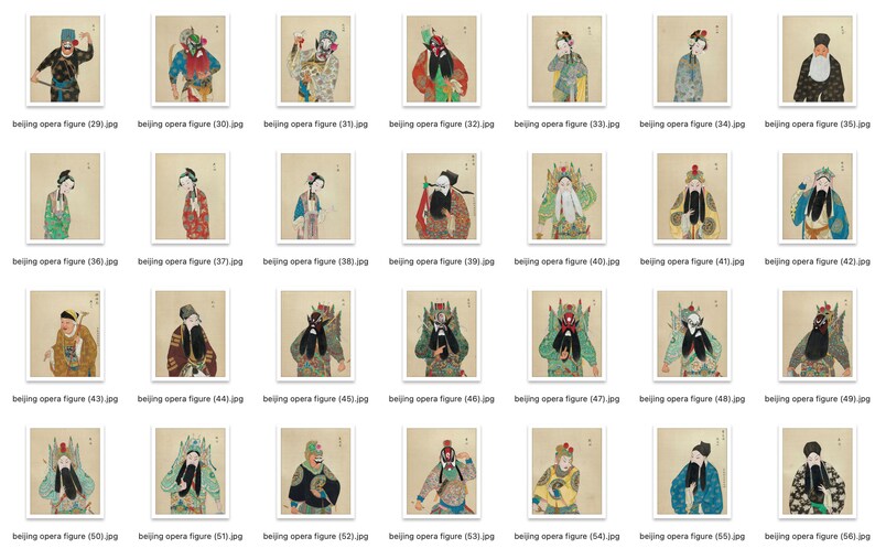 100 Beijing Opera Characters Archive Bundle|ancient China Archive ...