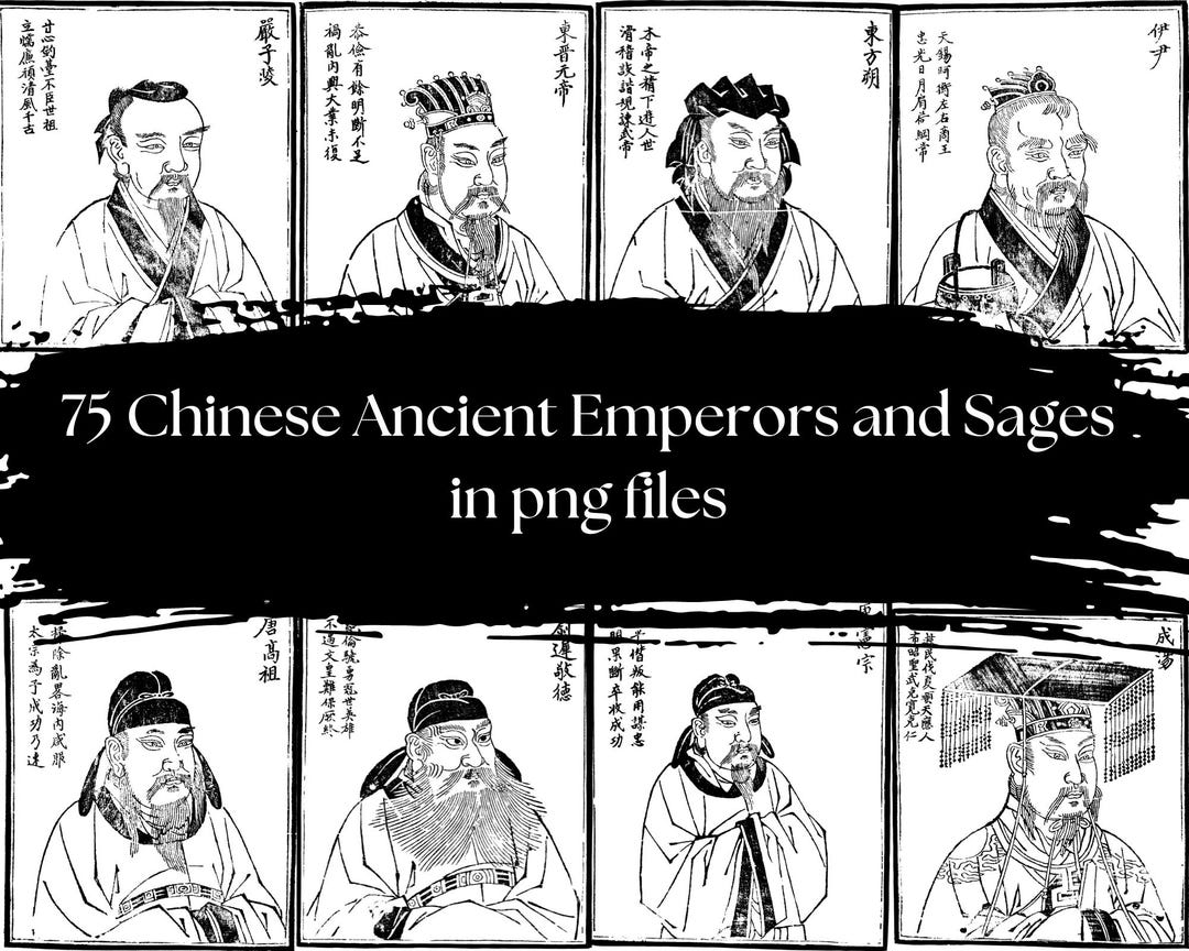 75 Chinese Ancient Emperors and Sages Bundle|chinese Philosopher Png ...