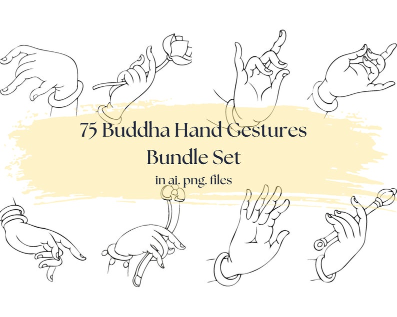 64 Buddha Hand Gestures Bundle Set | Buddha PNG Bundle | Buddha Clipart ...