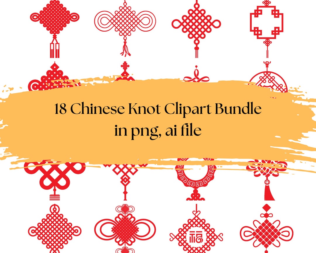 18 Chinese Knot Clipart Bundle Set | Oriental Elements | Decorative ...