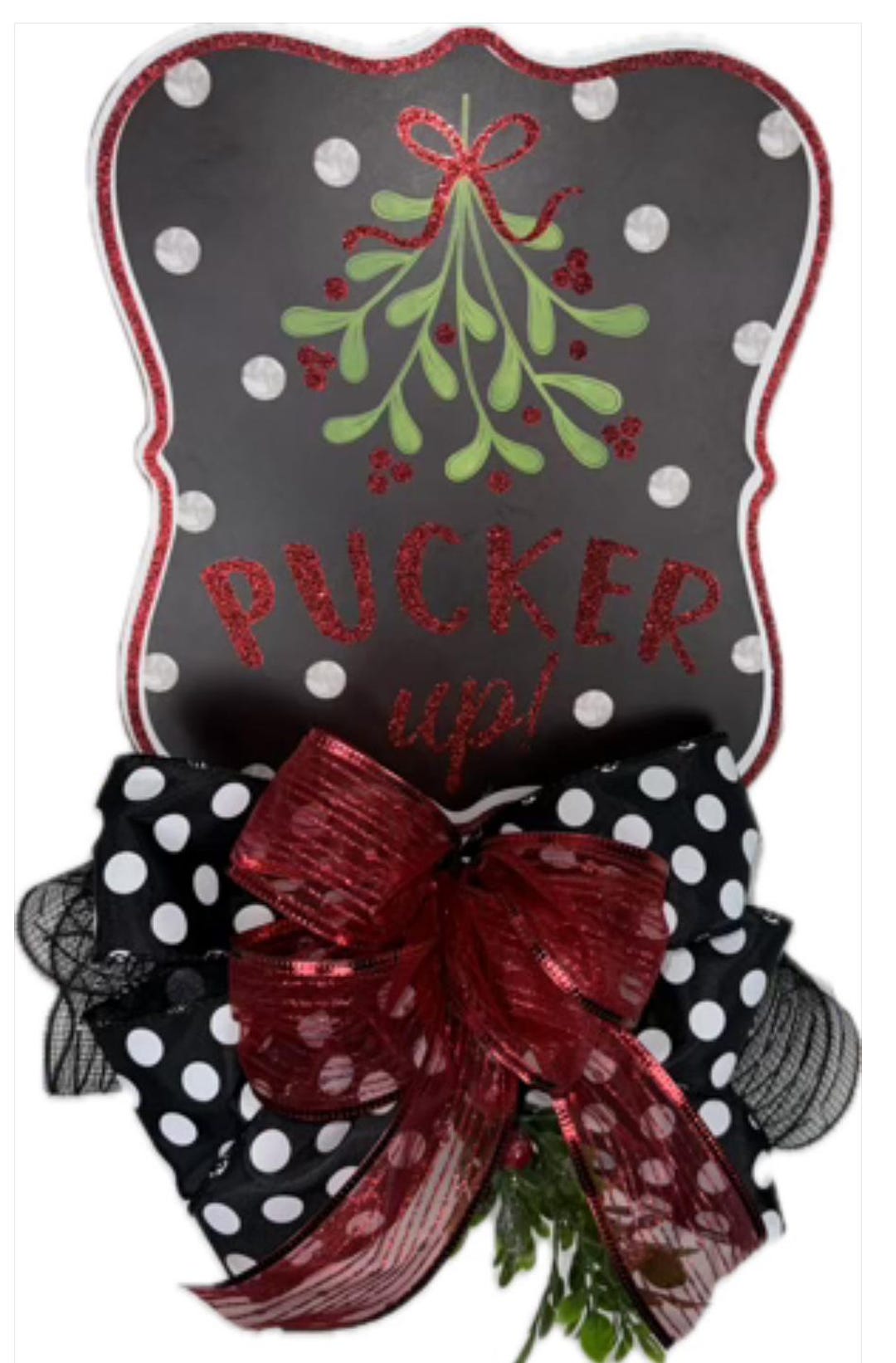 Pucker up Mistletoe Door Hanger - Etsy