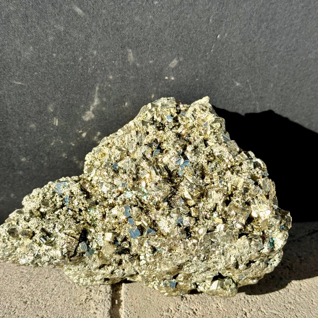 1158g Peru Pyrite Cluster, Large AAA Pyrite Cubes in Matrix, Big Golden ...