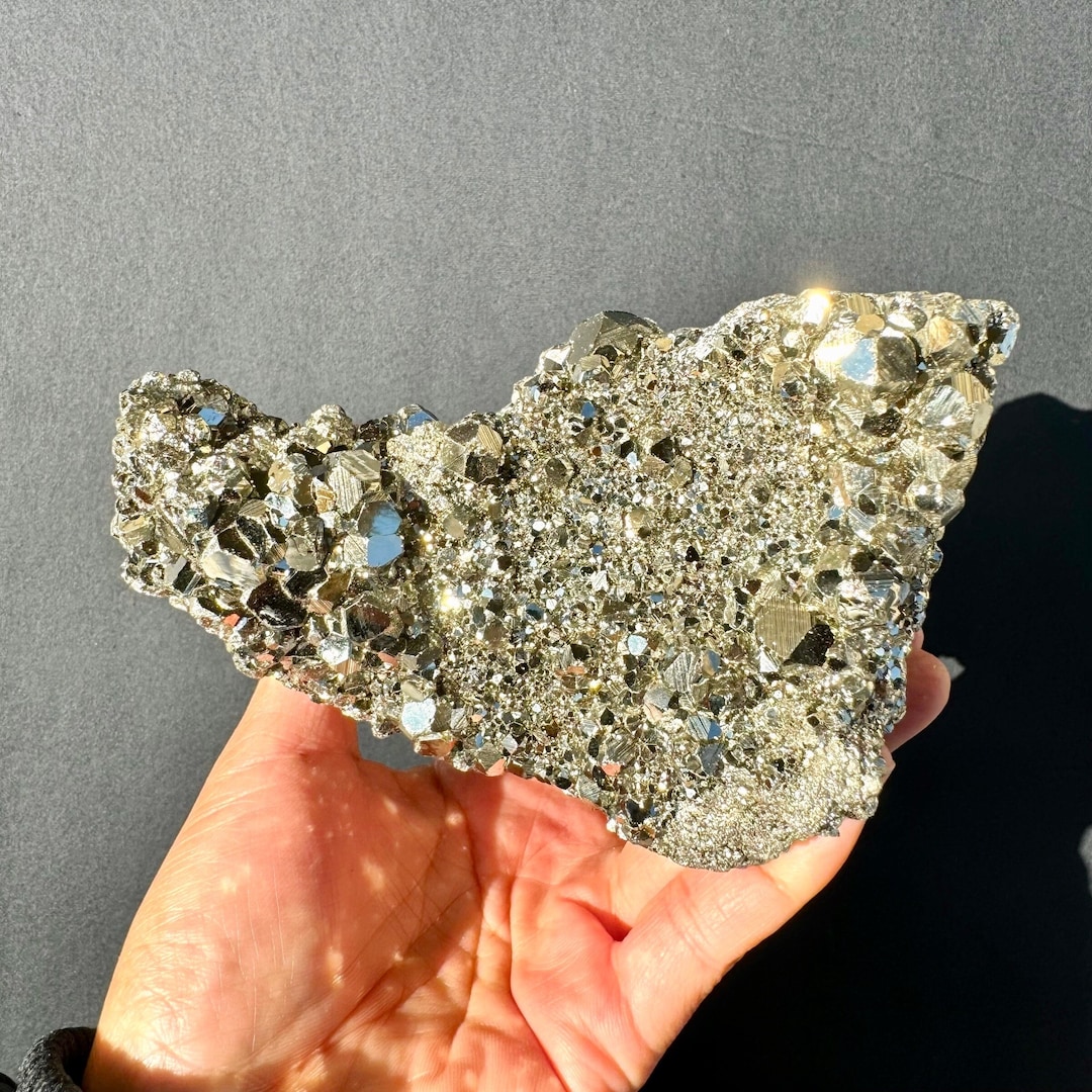 1270g AAA Raw Pyrite Cluster, Large Peru Pyrite Cubes in Matrix, Big ...