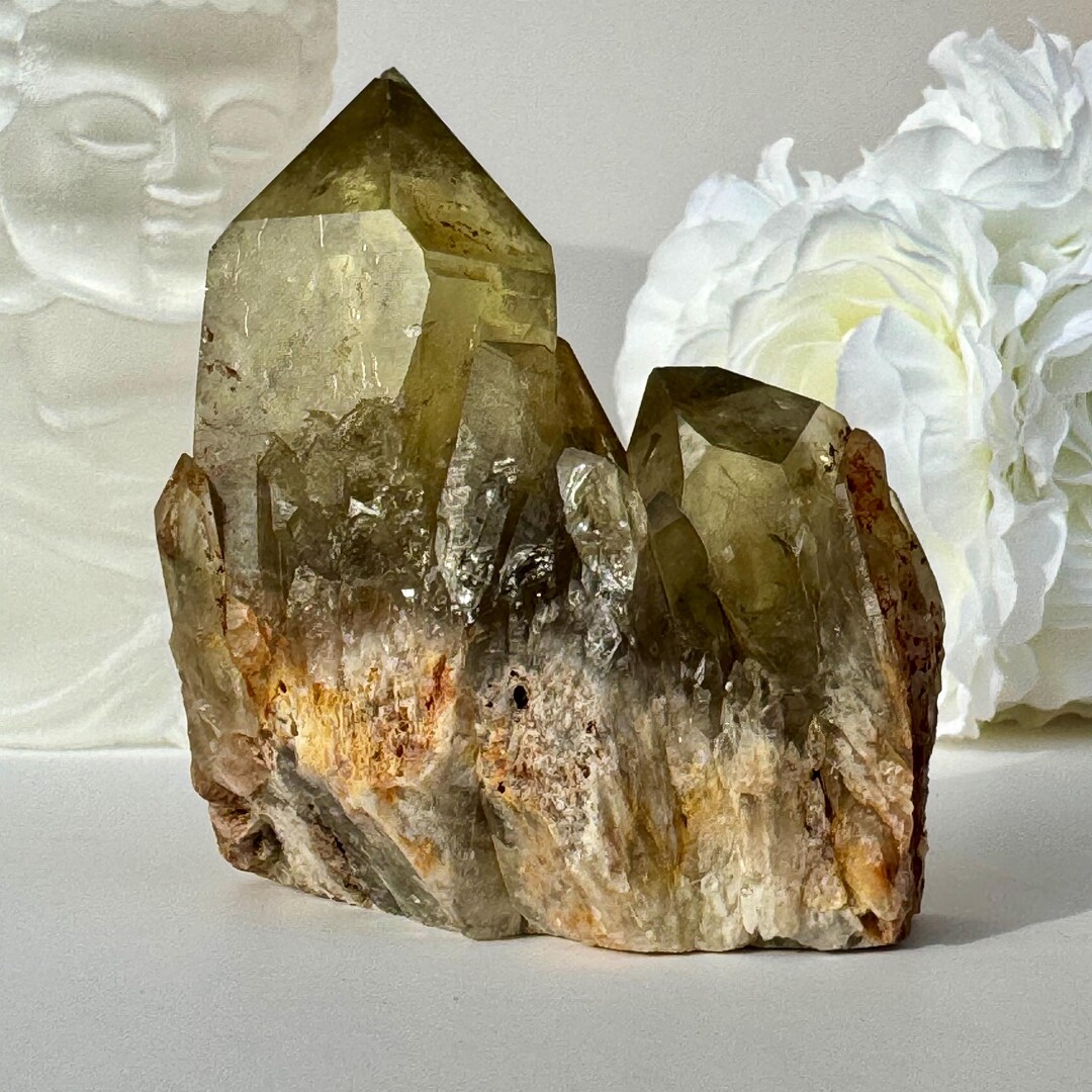 296g African Citrine Cluster, Raw Kundalini Citrine Quartz, Meditator ...