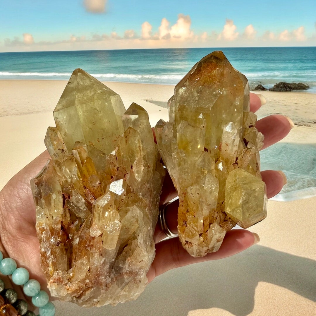 Kundalini Citrine Cluster, Congo Citrine Quartz Crystal for Abundance ...