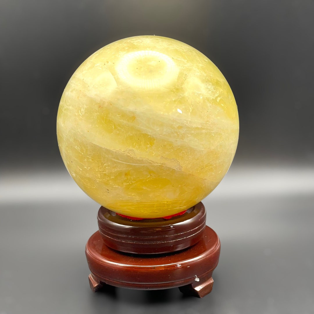 2306g Natural Citrine Sphere With Stand. Powerful Healing Crystal Ball ...