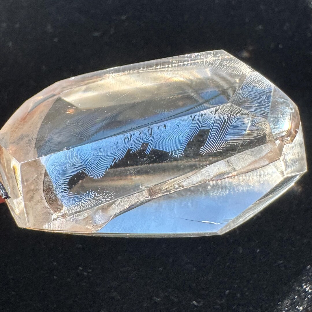 Stunning Blue Needle in Clear Quartz Crystal Necklace With Gift Box OR ...