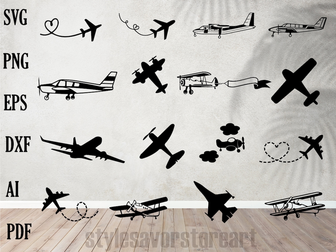 Airplane SVG Bundle, Airplane PNG, Travel Biplane Clipart, Jet Plane ...