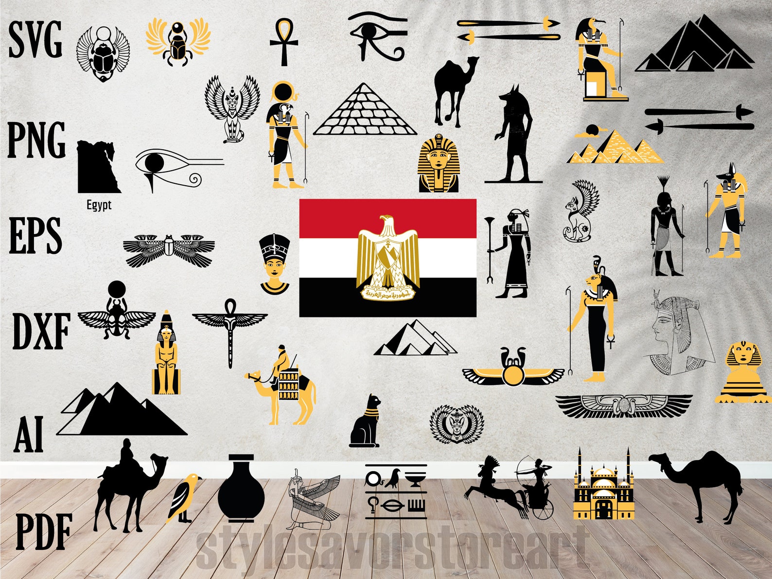 Egyptian Svg Bundle, Egyptian Collection, Egyptian Clipart, Egypt Svg ...