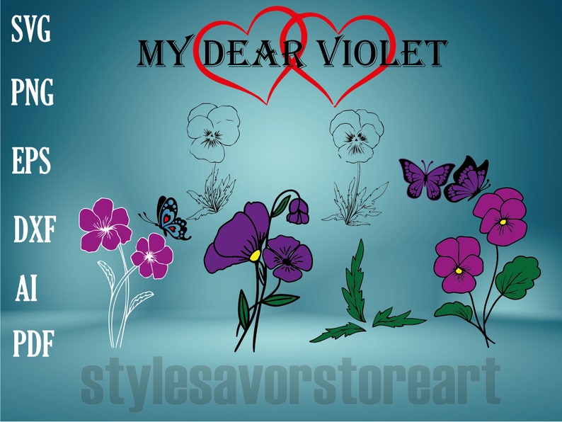 Violet Flower SVG Flowers Svg Violets Svg Seamless - Etsy