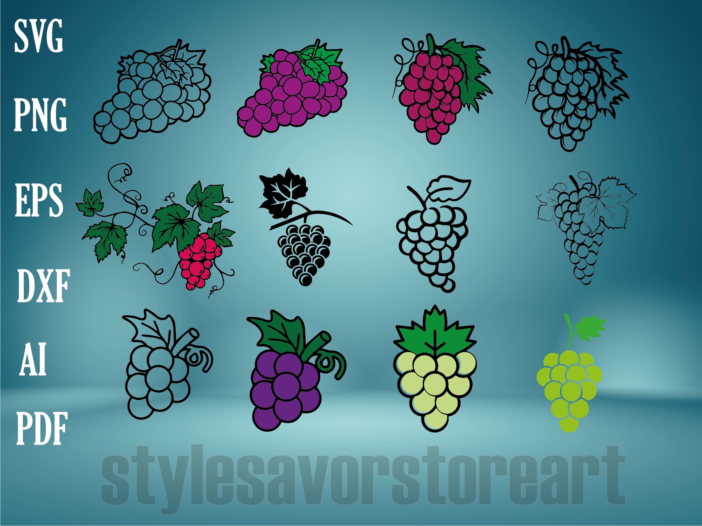 TRAUBE SVG Trauben svg Wein svg Traube Traube Vektor - Etsy.de