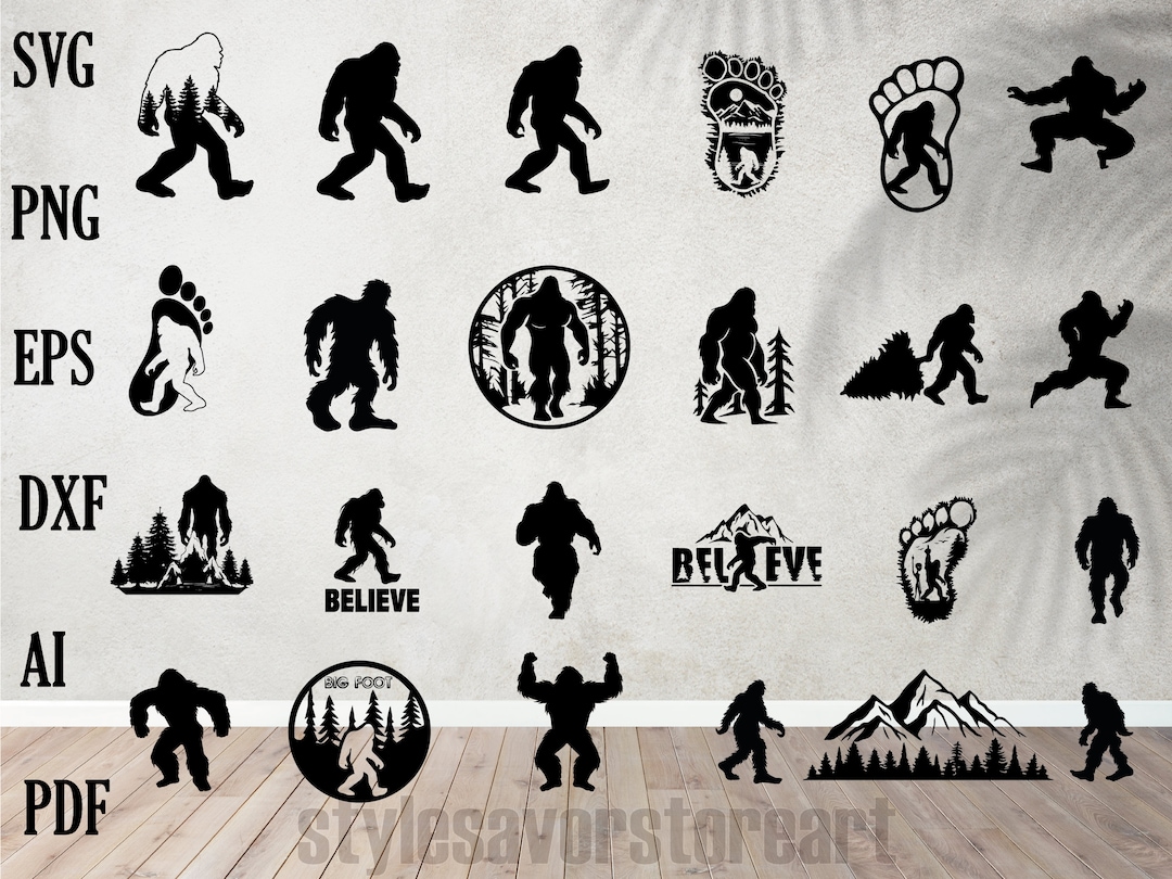 Bigfoot Svg Bundle, Big Foot Svg, Yeti Svg, Sasquatch Svg, Svg Cut File ...