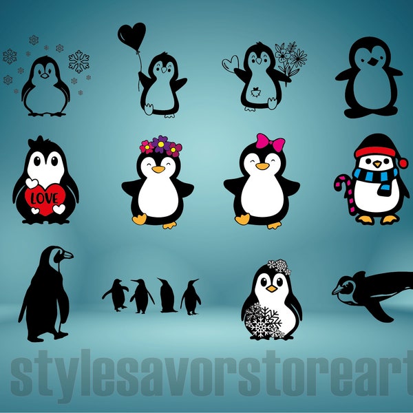 Penguin Clipart - Etsy