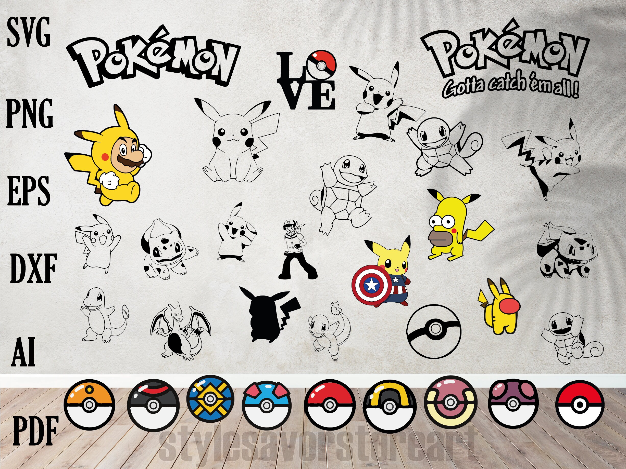 Pokemon Svg Pokeball Svg Balbasaur Svg Pikachu Svg Ash Ketchum