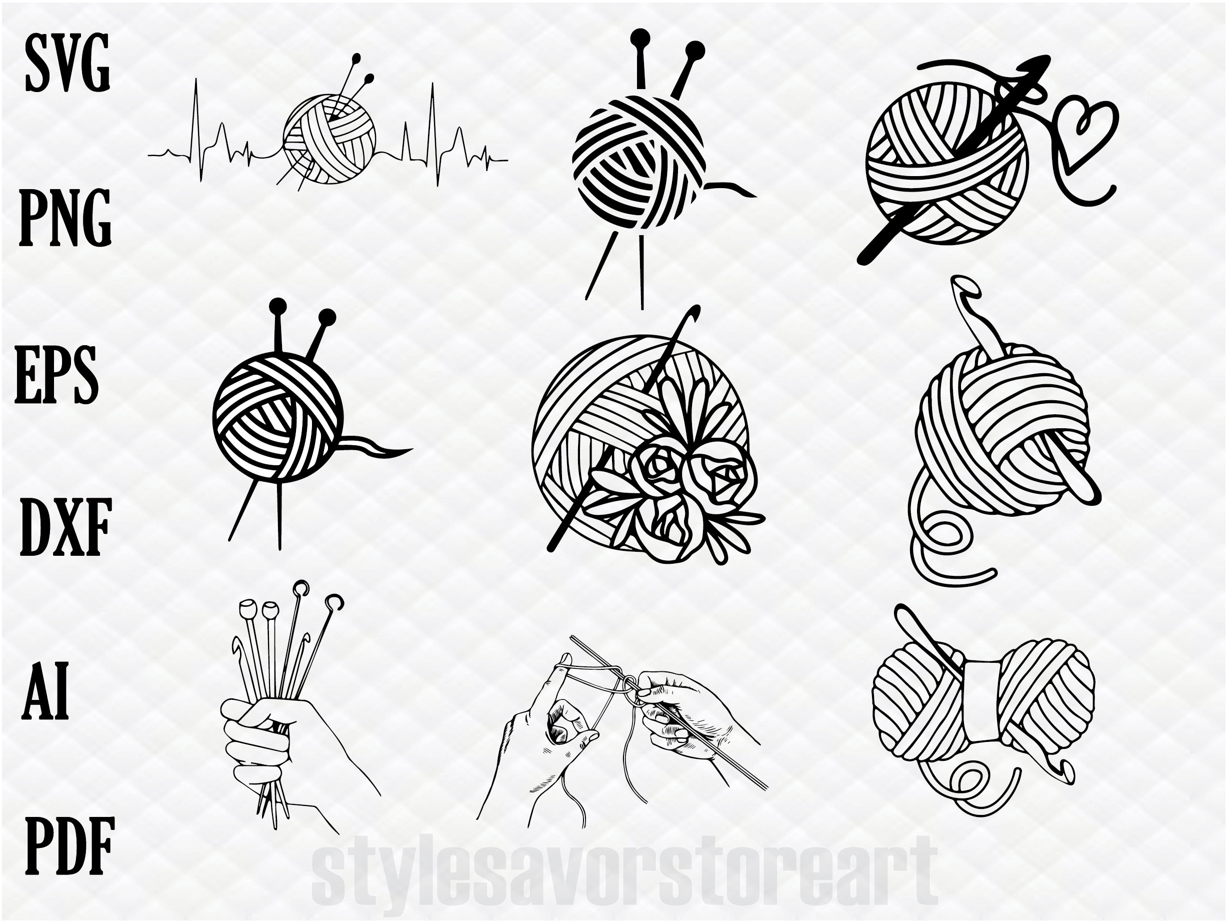 Crochet Svg Bundle Cricut Cut Files Free Commercial Use Crochet Png ...