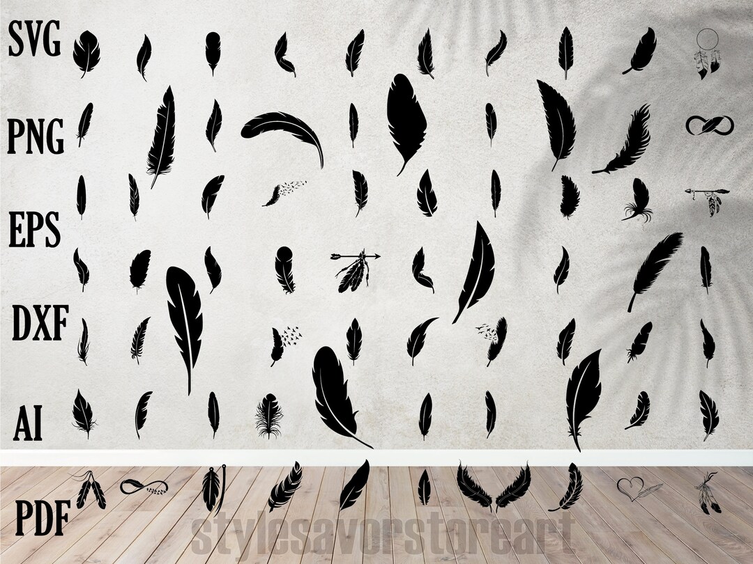 Feather SVG, Feathers Svg Bundle, Feathers Clipart, Cut Files ...
