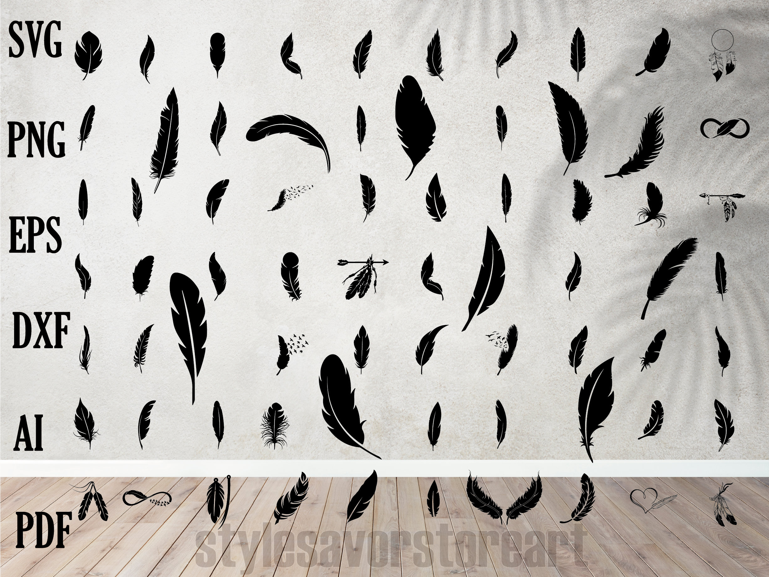 Feather SVG, Feathers Svg Bundle, Feathers Clipart, Cut Files ...