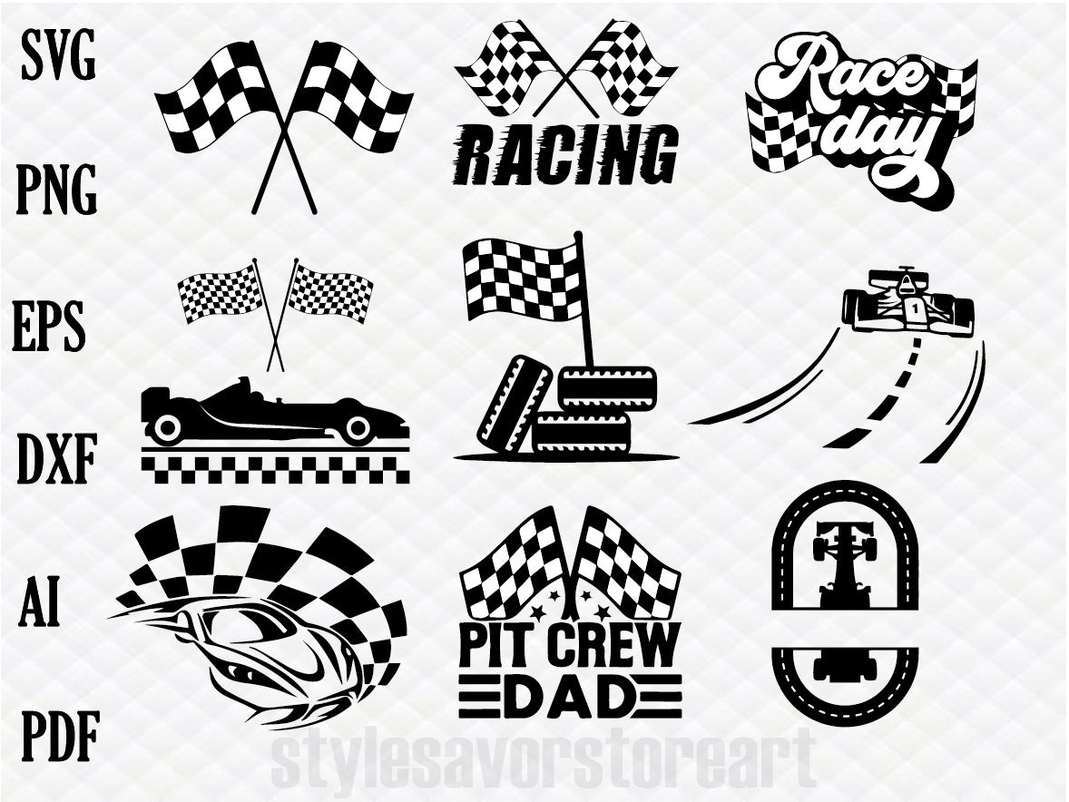 Racing Flag SVG / Race Flag / SVG en capas PNG Dxf - Etsy México