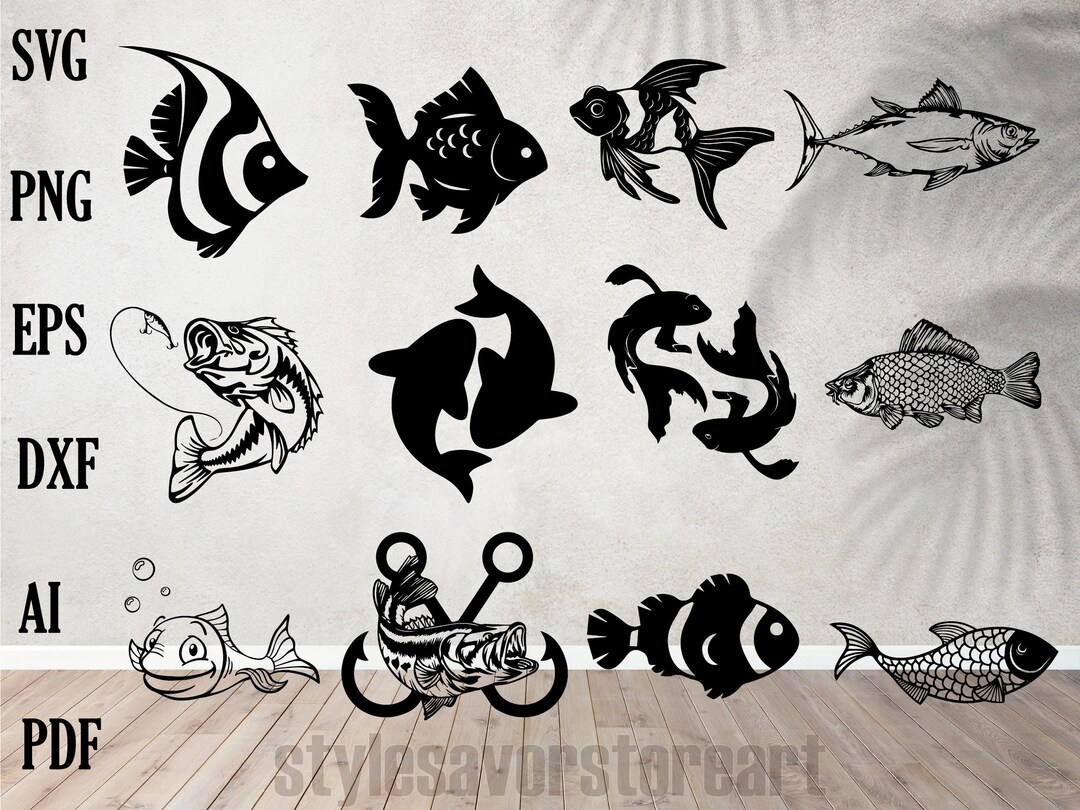 Fish SVG Bundle, Fish SVG, Fish Vector, Tropical Fish Svg, Fish ...