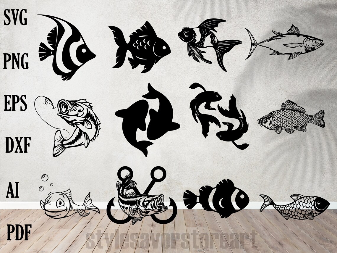 Fish SVG Bundle, Fish SVG, Fish Vector, Tropical Fish Svg, Fish ...