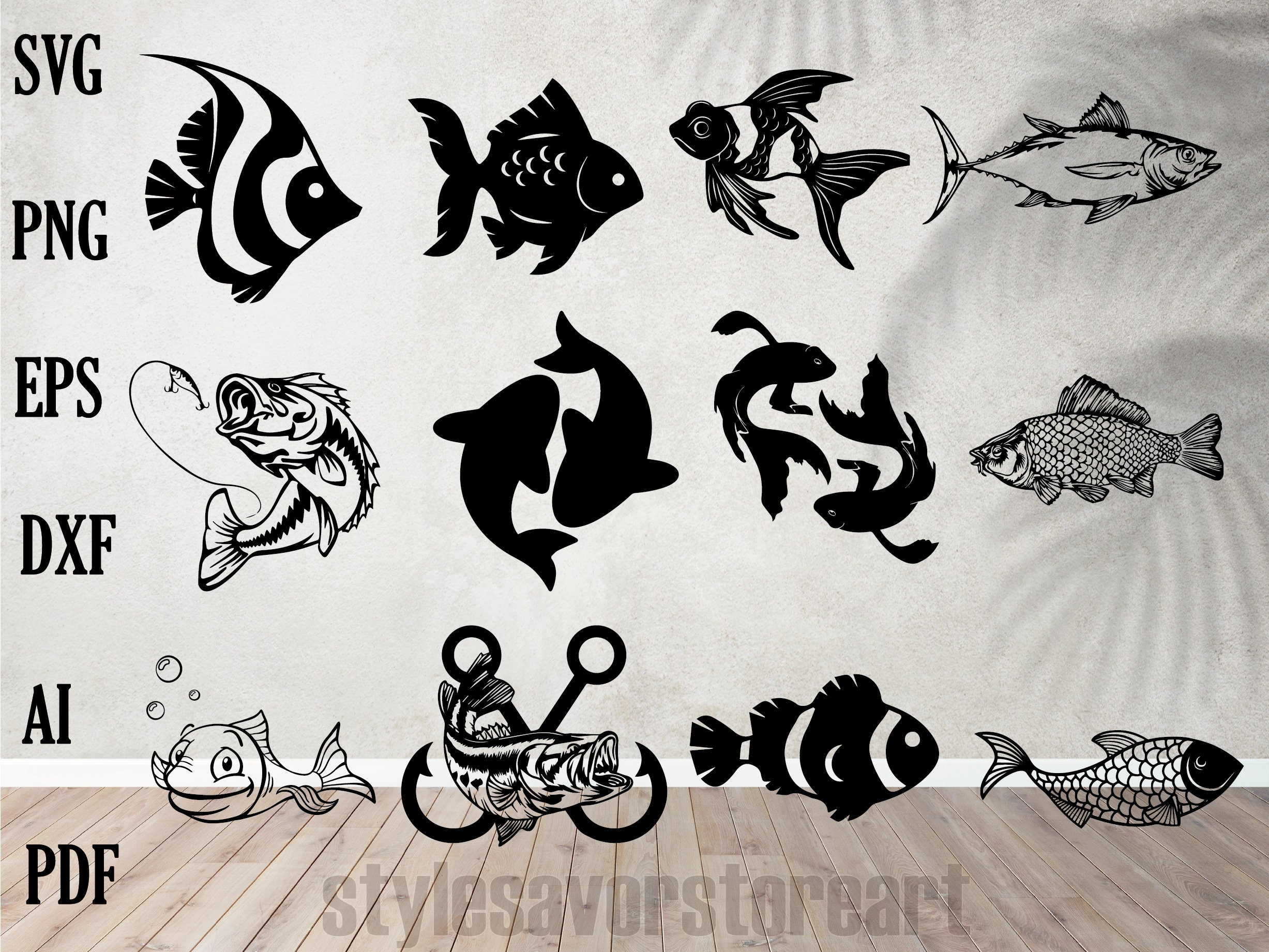 Fish SVG Bundle, Fish SVG, Fish Vector, Tropical Fish Svg, Fish ...
