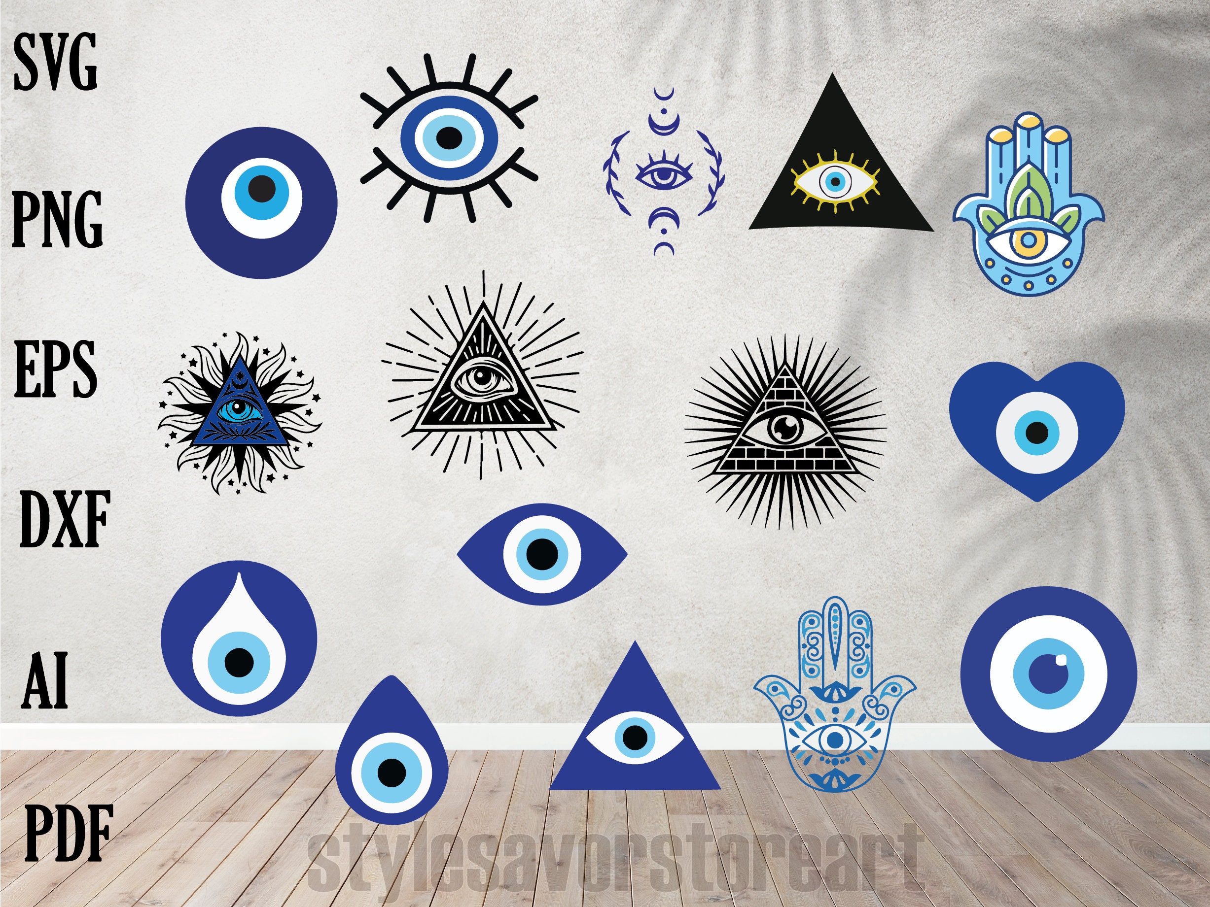 Evil Eye Svg Bundle Png Dxf, Humsa Svg Cut Files, Turkish Eye Svg, Evil ...