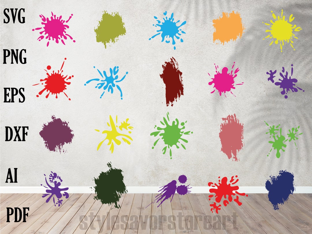 Paint Splatter SVG, Bundle, Paint Splats Svg, Paint Svg, Clipart ...