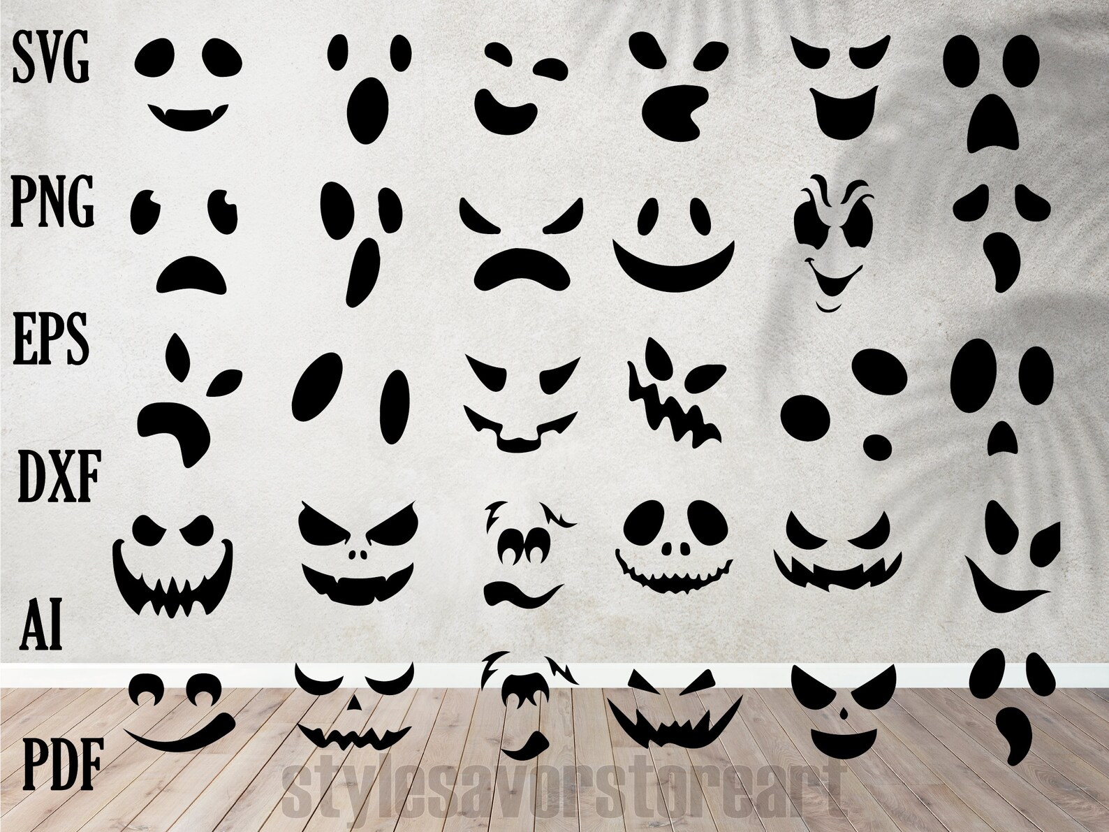 Ghost Face SVG Bundle, PNG, Halloween Svg, Cricut, Ghost Design, Cute ...
