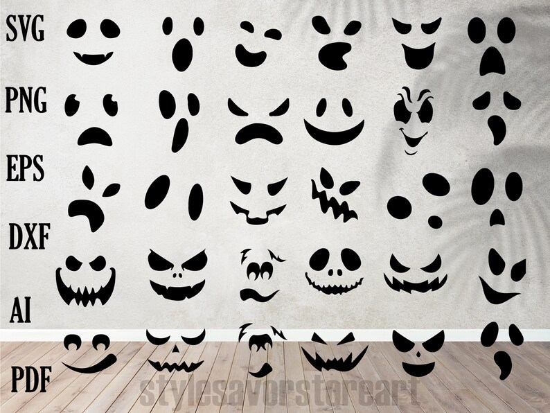 Ghost Face SVG Bundle, PNG, Halloween Svg, Cricut, Ghost Design, Cute ...