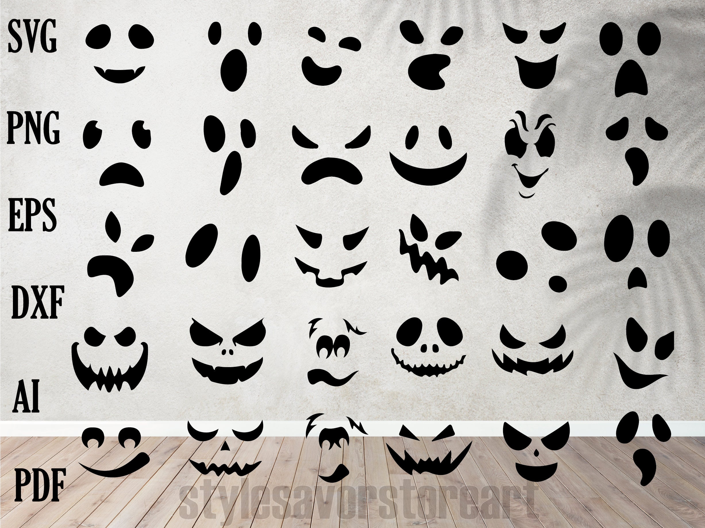Paquete SVG de cara de fantasma, PNG, SVG de Halloween, Cricut, diseño ...