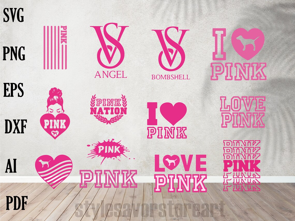 Pink Svg Pink Svg Bundle I Love Pink Pink Cut File Pink - Etsy