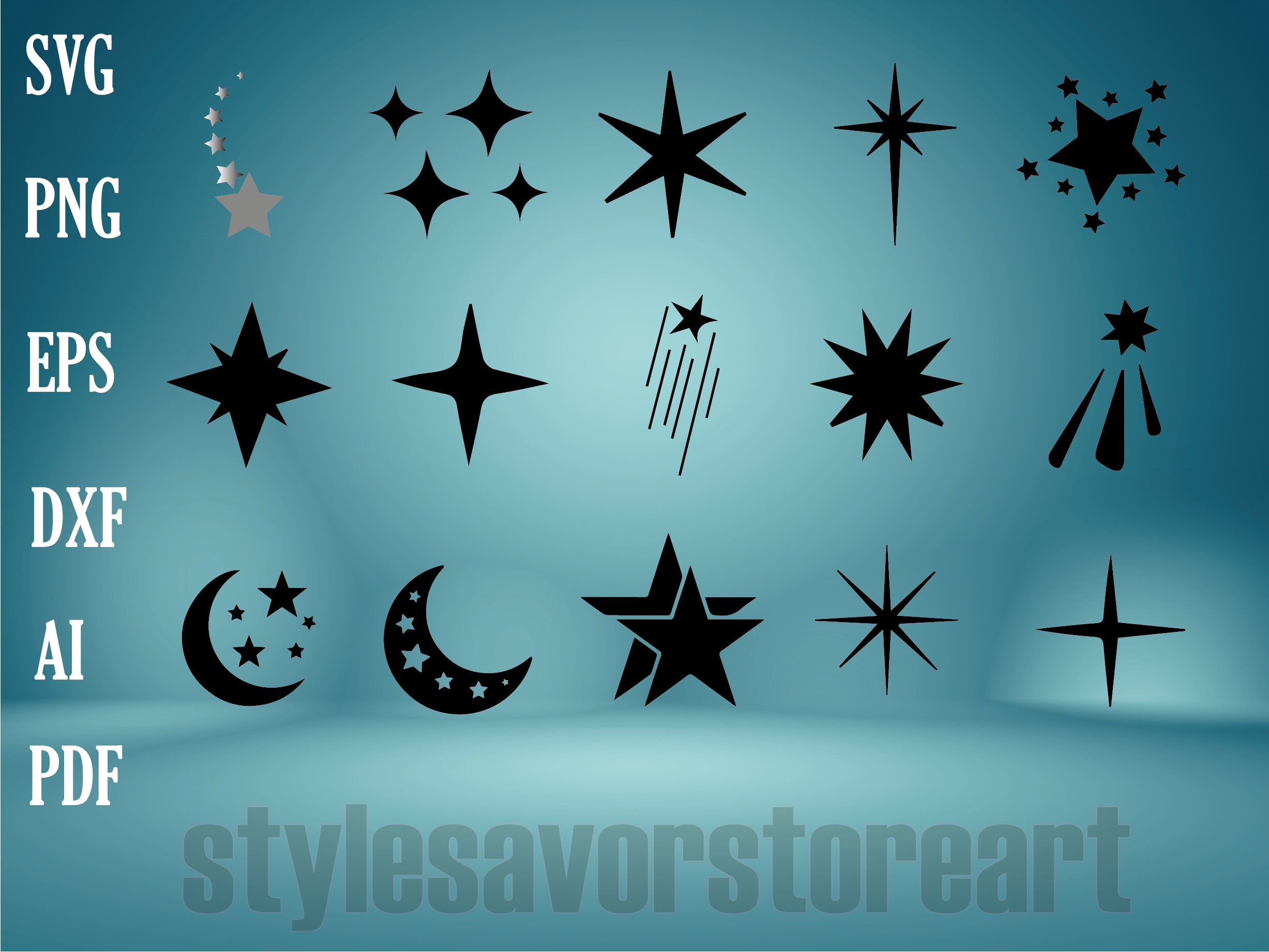 STARS SVG Bundle STARS Clipart Stars Svg Cut Files for - Etsy UK