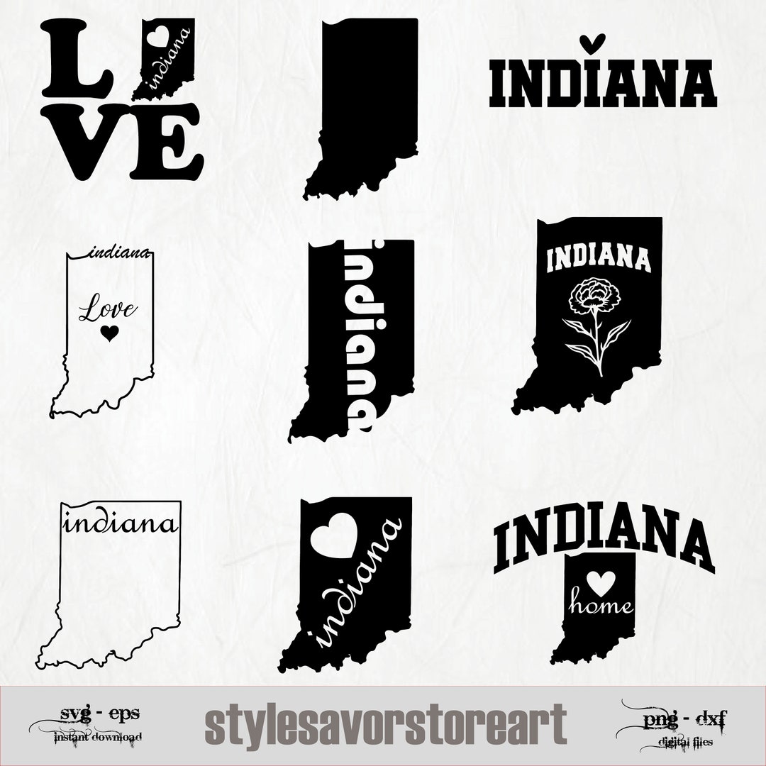 Indiana State SVG Bundle | Instant Download | Commercial Use ...