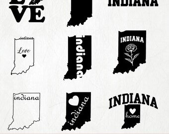 Indiana State SVG Bundle Instant Download Commercial Use Printable ...