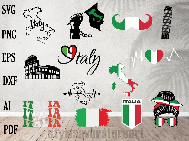 Italian Flag Svg Bundle Italian Flag Png Bundle Layered Cut Files ...