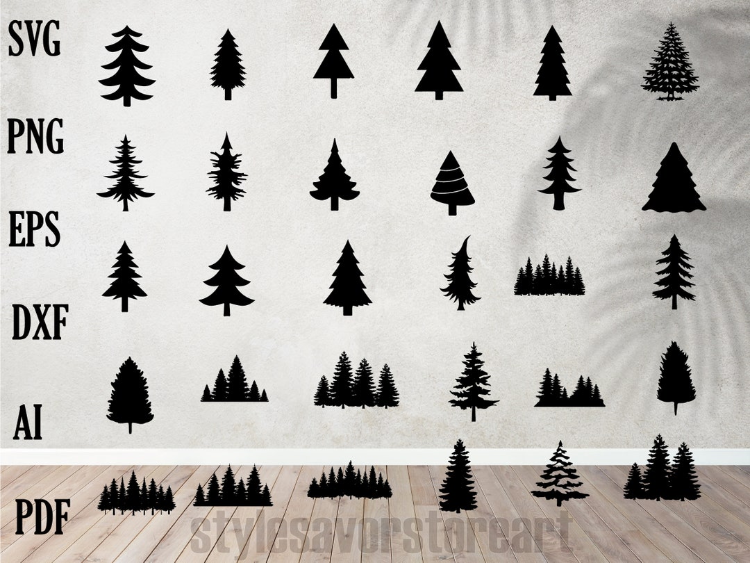Pine Tree Svg,dxf,christmas Tree,spruce,cut File,tree Bundle,nature ...