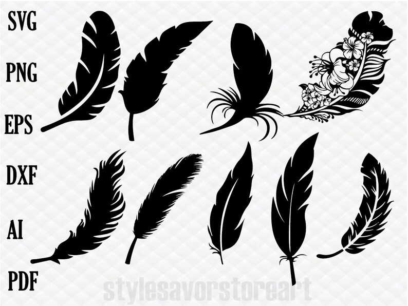 Feather SVG Feathers Svg Bundle Feathers Clipart Cut Files - Etsy