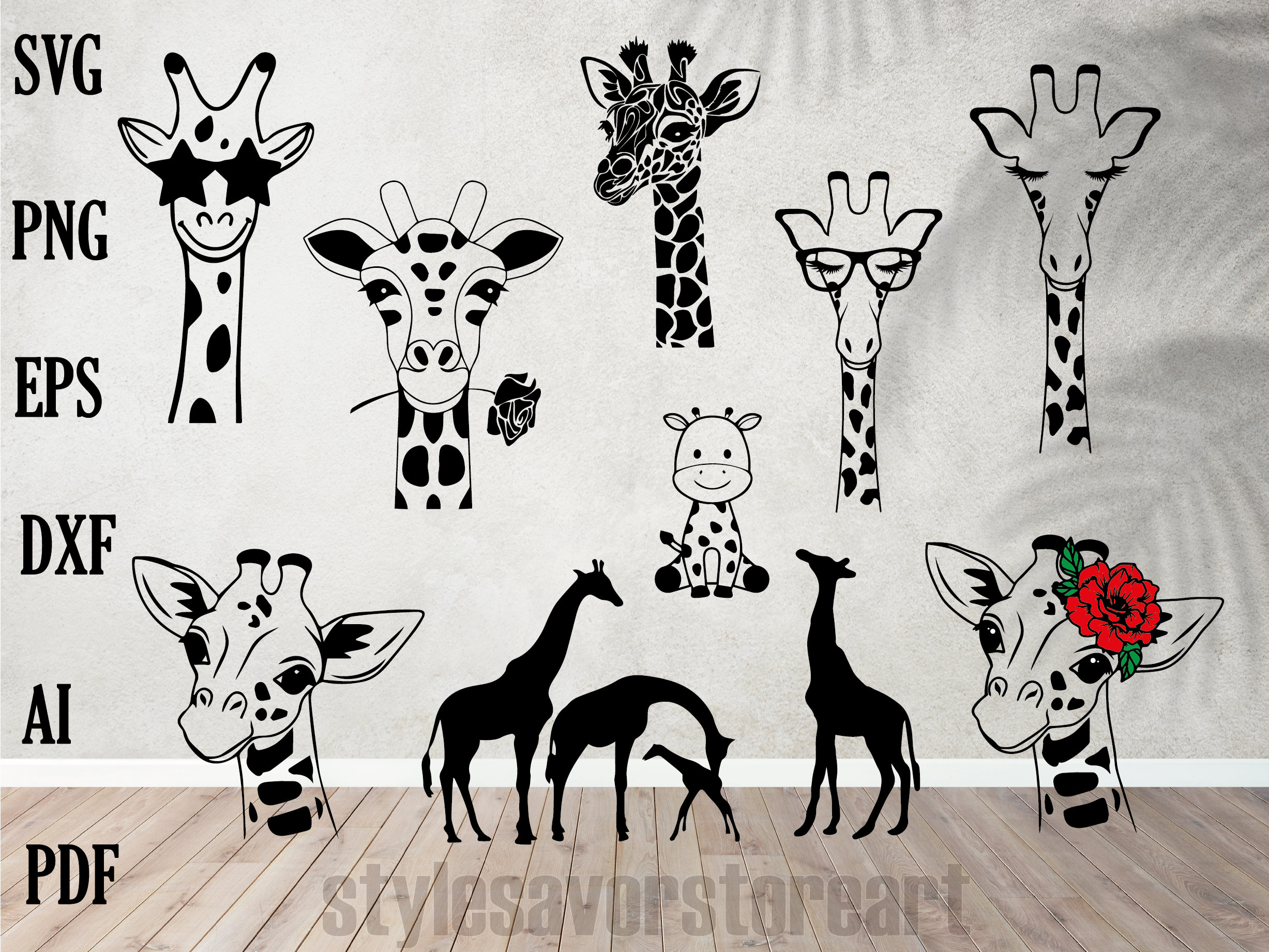 Giraffe Svg, Baby Giraffe Svg, Clipart, Baby Giraffe Clipart, Instant ...