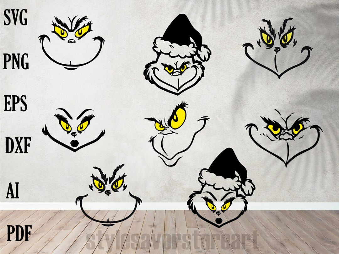 Grinch Face SVG, PNG, Cricut, Grinch cara Svg, Navidad Svg, Grinch cara ...